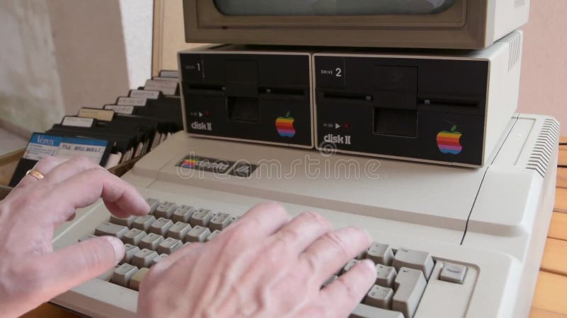 Aged Apple Computer and Hands Typing on Keyboard Stock Footage - Video ...
