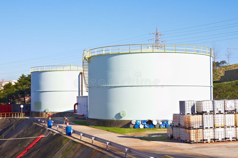 Oil refinery tanks stock photo. Image of oils, petrol - 22812964