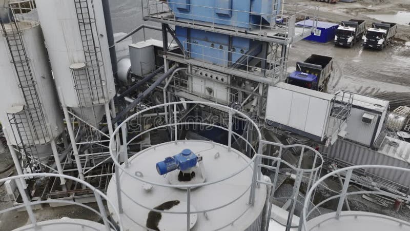 Cisterns and Hot Asphalt Loading System in Mining Quarry Stock Footage ...