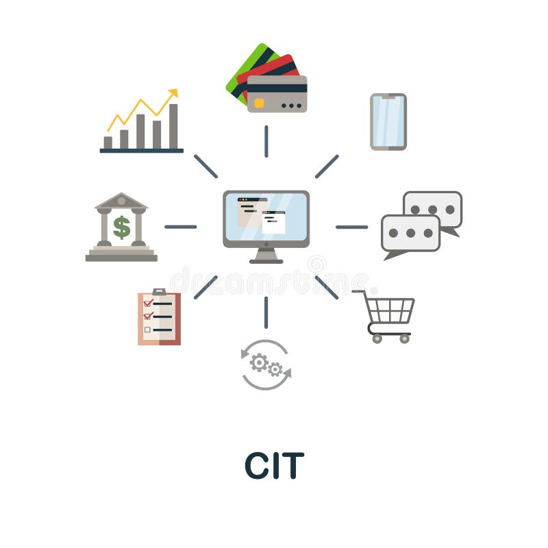 Cit Flat Icon. Colored Element Sign from Bussines Profession Collection ...