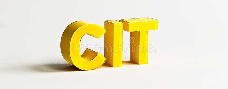 CIT, Text Written in Yellow Letters Stock Illustration - Illustration ...