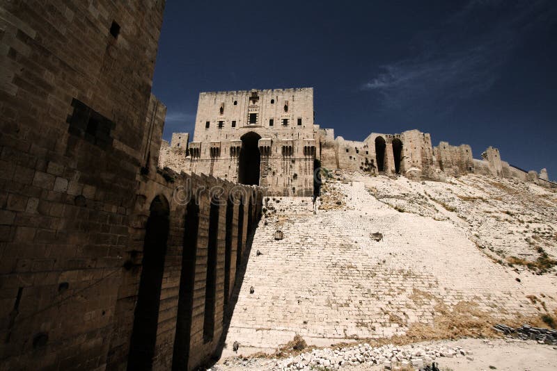Aleppo Castle in Syria stock image. Image of castle, king - 16676511