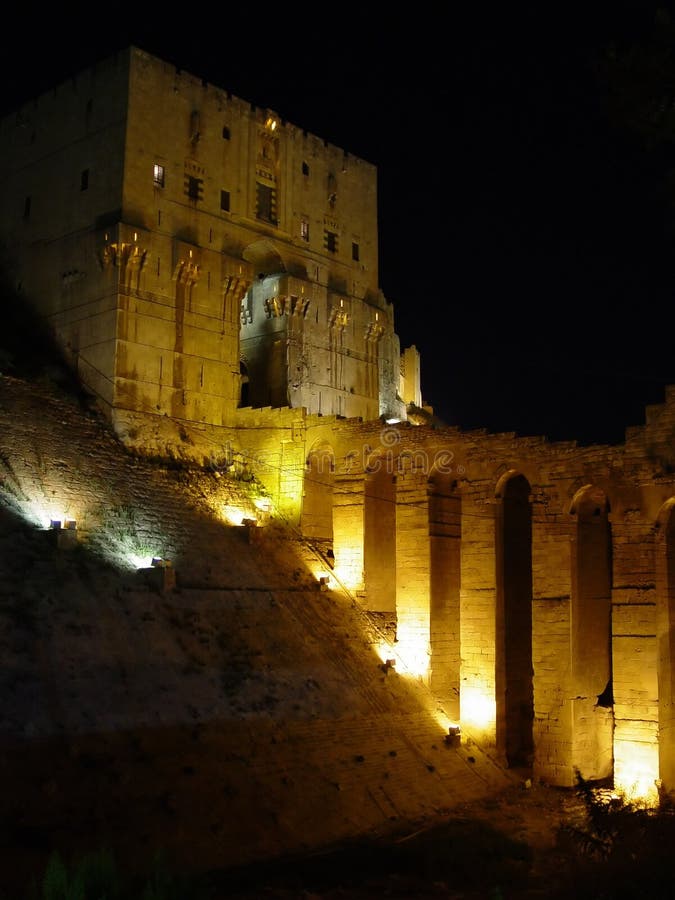 Citadel by Night-Alleppo,Syria Stock Image - Image of aleppo, alleppo ...