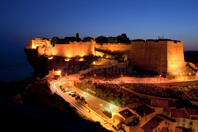Citadel on Upper City of Bonifacio, Corsica at Dus Stock Image - Image ...