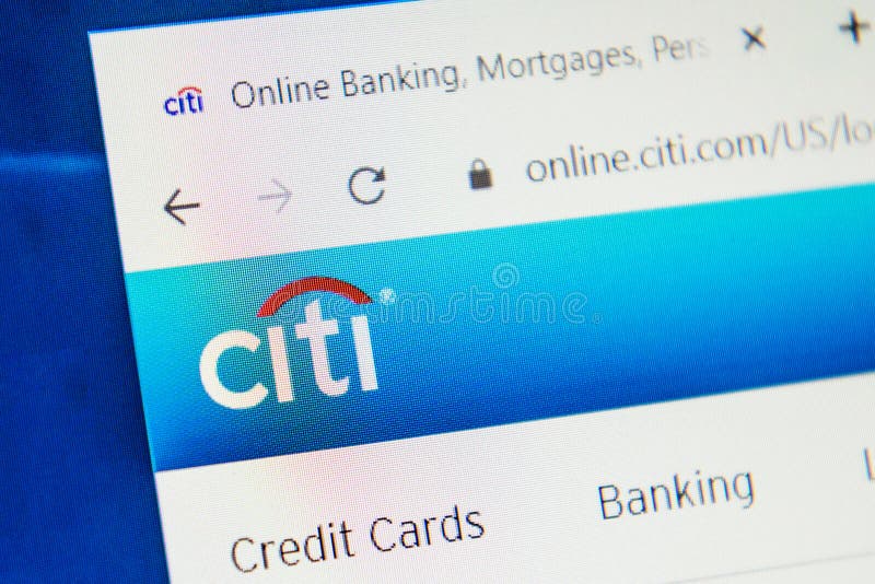 Homepage of Citi Group Website on the Display of PC, Url - Citigroup ...