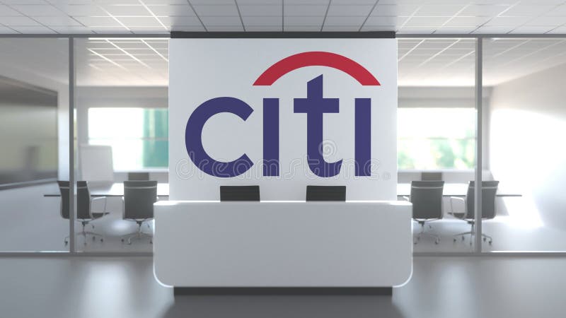 CITI Logo Above Reception Desk in the Modern Office, Editorial ...
