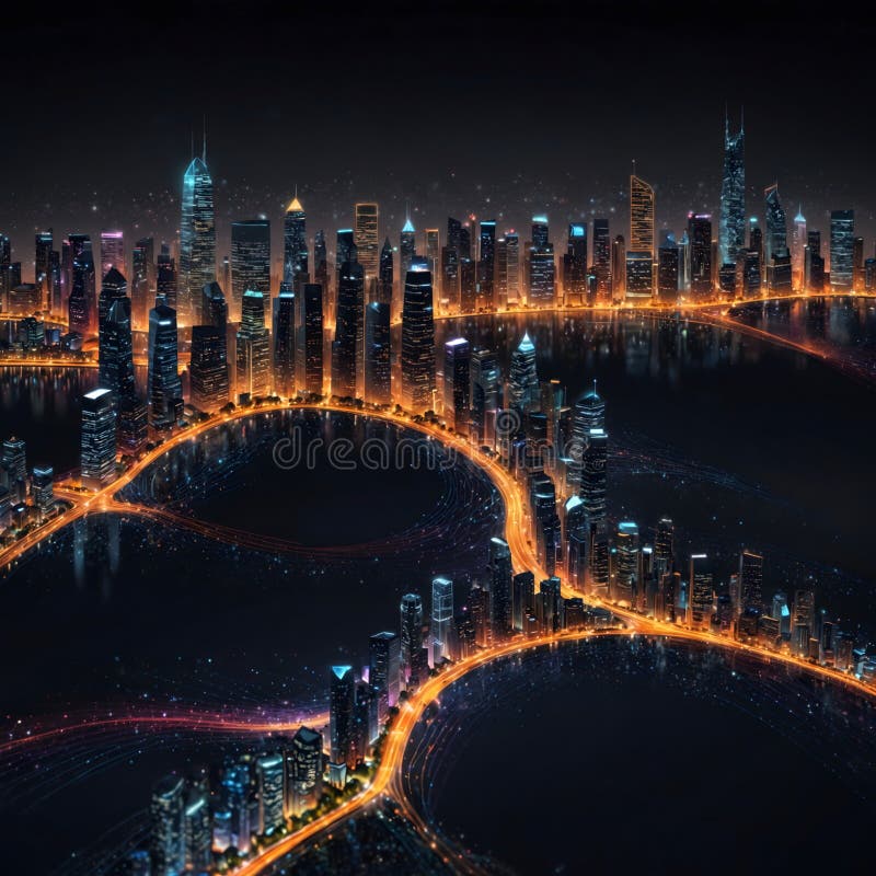 Cities of the Future and Abstract Dots Connect with the Aesthetic Stock ...