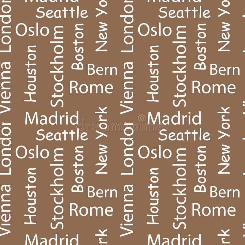 Cities Of The World Seamless Pattern. Seamless Pattern Background With ...