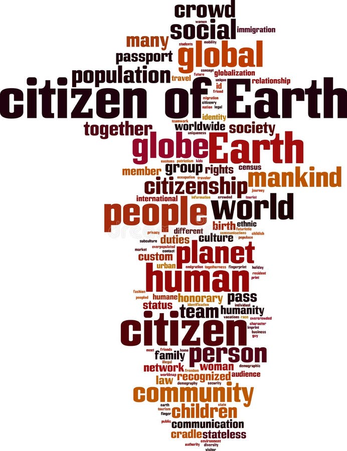 Citizen of Earth Word Cloud Stock Vector - Illustration of rights ...