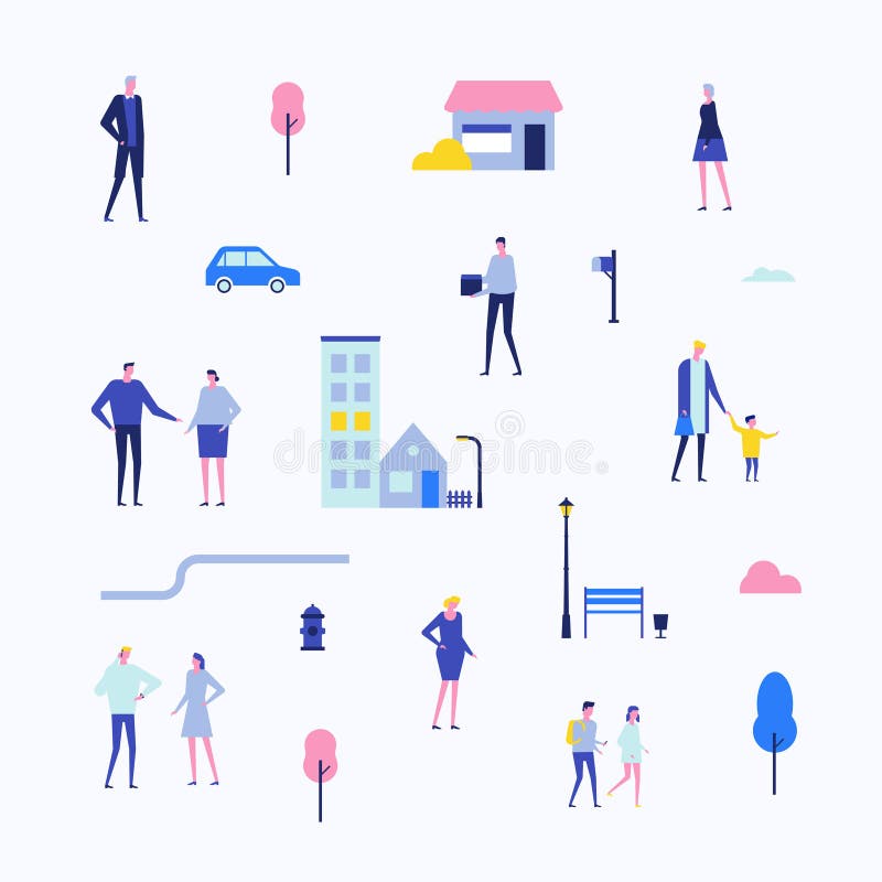 Citizens - Flat Design Style Set of Isolated Elements Stock Vector ...