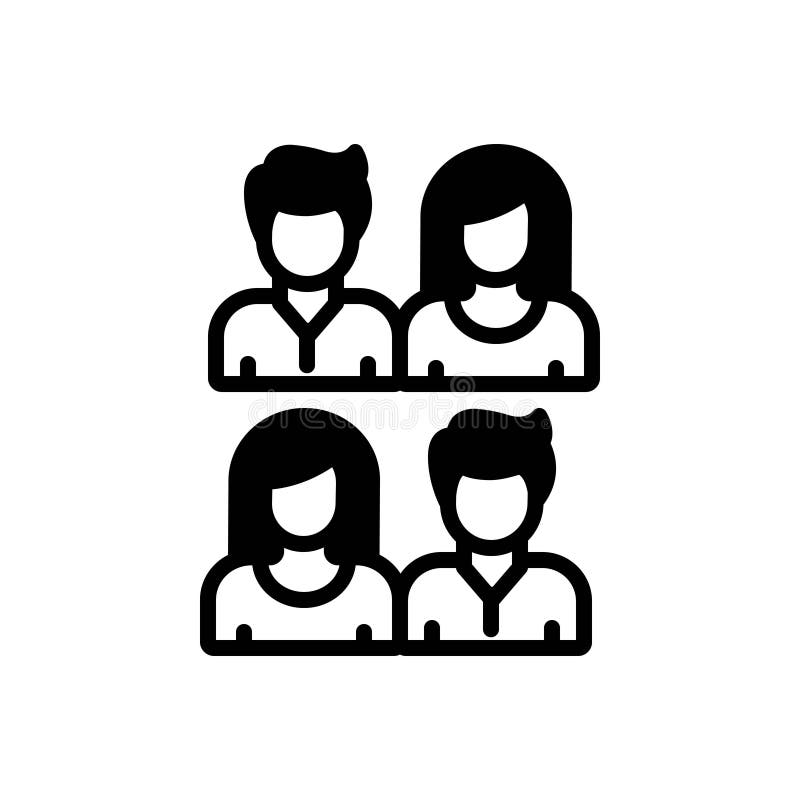 Black Solid Icon for Citizens, Couple and Age Stock Vector ...
