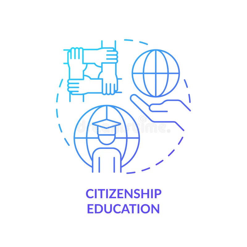 Citizenship Education Blue Gradient Concept Icon Stock Vector ...