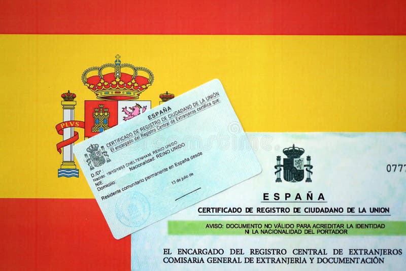 Citizenship or Naturalization Certificate Document and Card on Flag of ...
