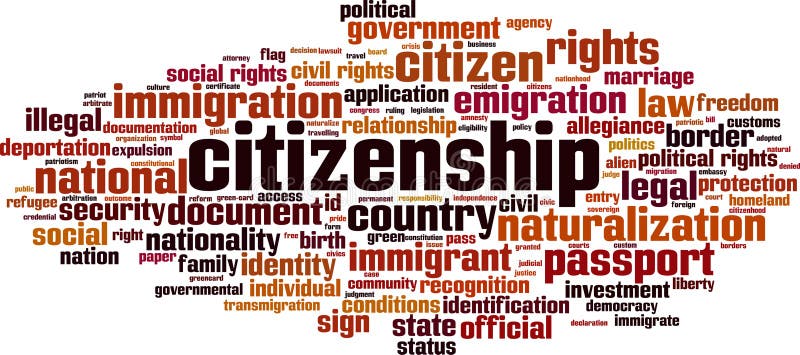 Citizenship word cloud stock vector. Illustration of immigration ...
