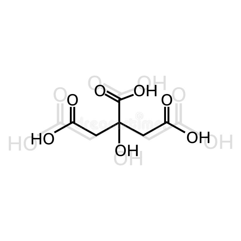 Citric Acid Concept Chemical Formula Icon Label, Text Font Vector ...