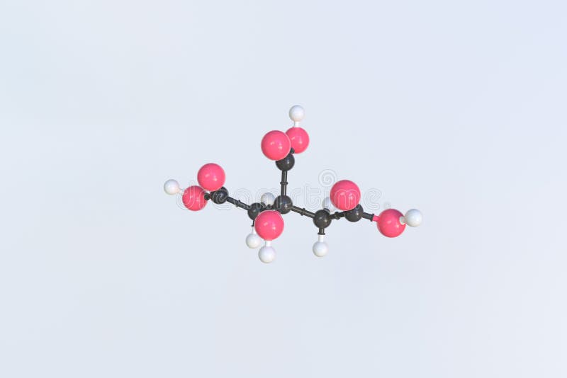 Citric Acid Molecule Made with Balls, Scientific Molecular Model. 3D ...