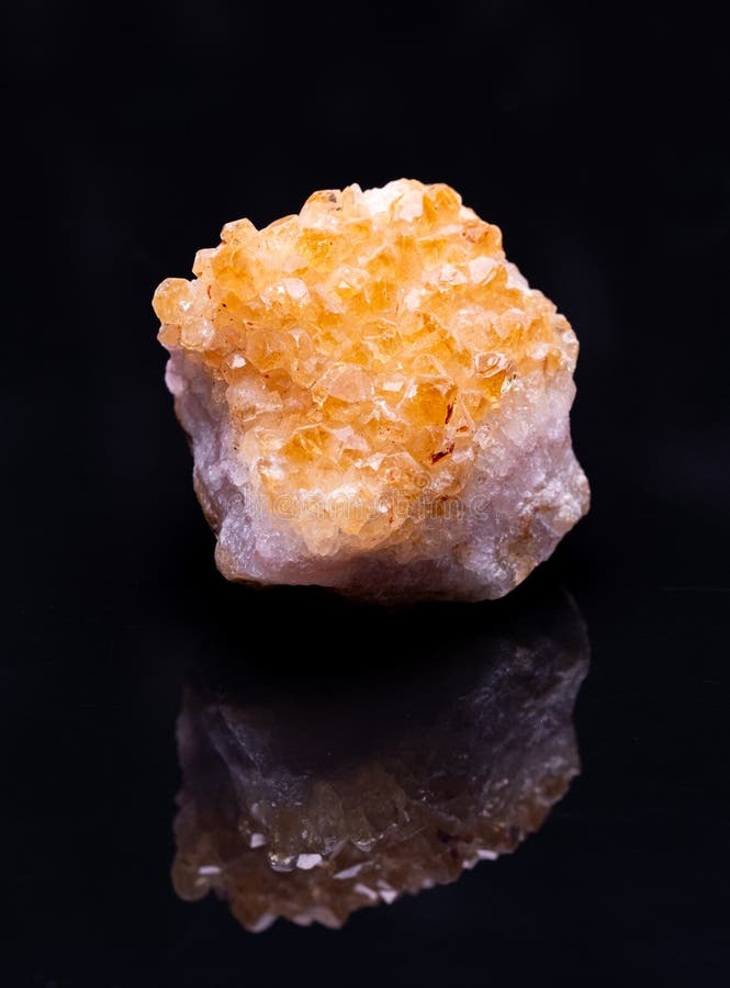 Citrine Stone Texture on White Light Isolated Background. Macro Closeup ...