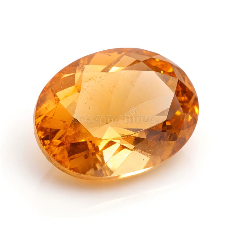 Citrine Stone Isolated on White Background Stock Illustration ...