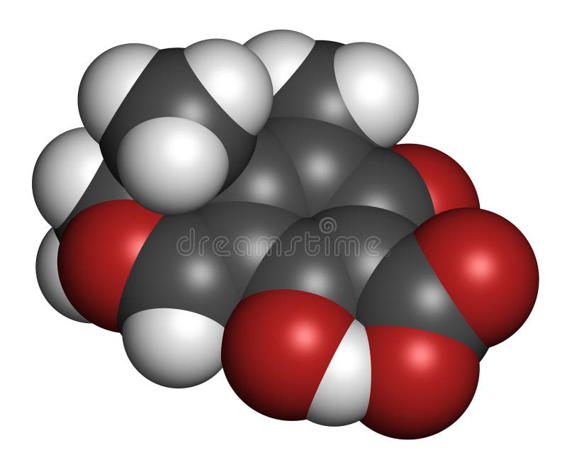 Citrinin Mycotoxin Molecule. 3D Rendering Stock Illustration ...