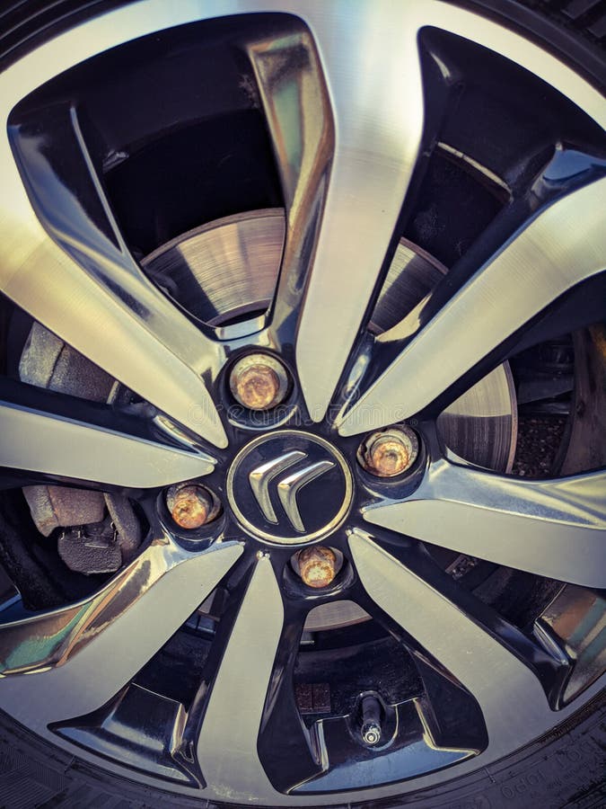 Car alloy wheel editorial stock photo. Image of citroen - 171592443