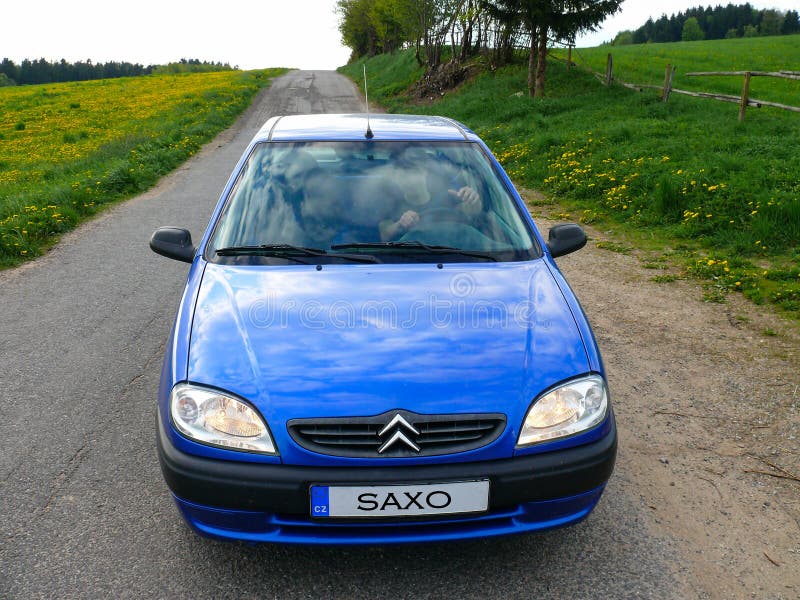 Blue Citroen Saxo on a Countryside Road Editorial Stock Photo - Image ...
