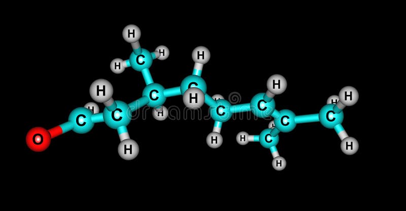 Citronellal Molecular Structure Isolated on Black Stock Illustration ...