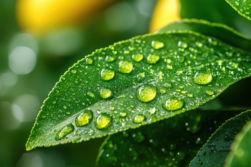 Citrus Aromatherapy, the Scent of Lemon Essential Oil Droplets on a ...