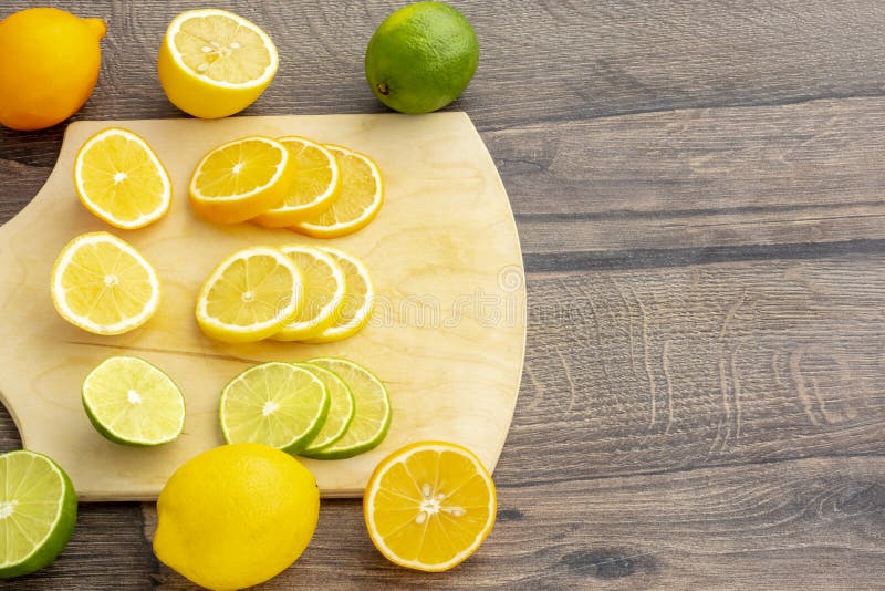 Citrus Background of Lemon and Lime with Place for Text Stock Photo ...