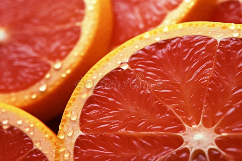Citrus Delight, Close-up of Refreshing Grapefruit Slices Stock ...