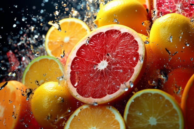 Citrus Explosion, an Array of Bright and Colorful Citrus Fruits Stock ...