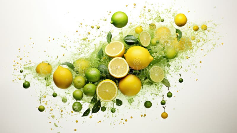 Citrus explosion on white stock illustration. Illustration of ...