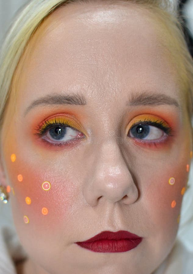 Citrus Fruit Makeup Look stock photo. Image of makeup - 151938202