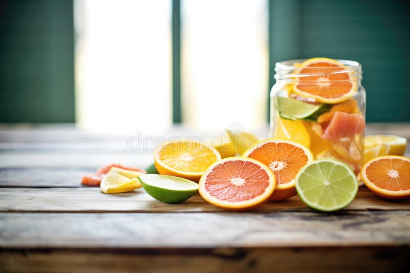 Citrus Fruit Mix with Sliced Oranges and Grapefruit Stock Illustration ...