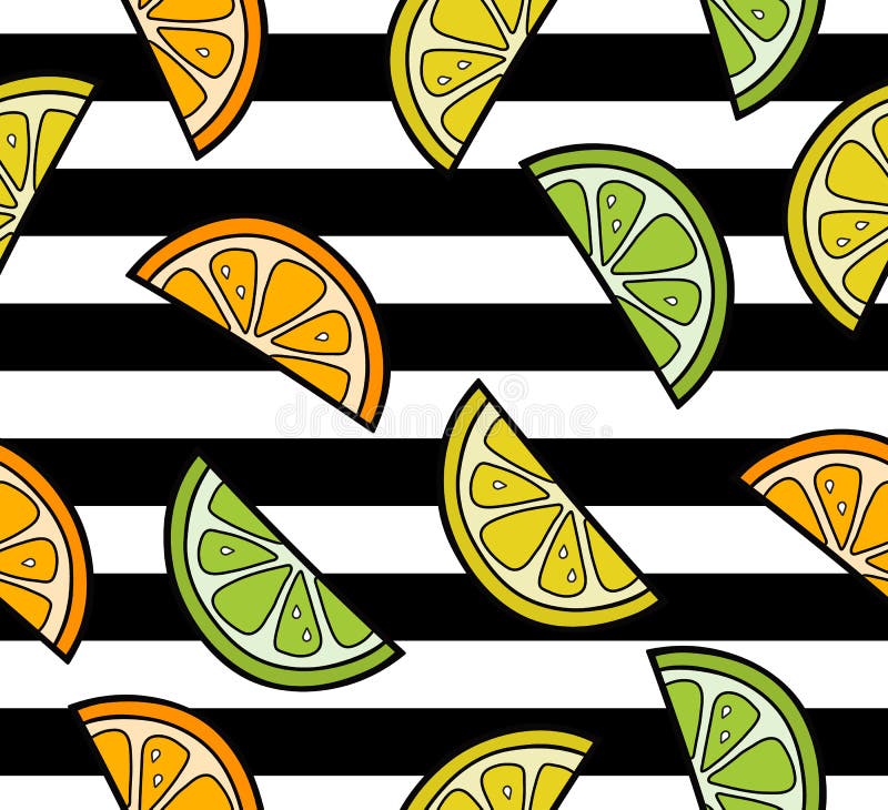 Citrus Fruit Slices Summer Seamless Pattern Stock Illustration ... Citrus Fruit Slices Summer Seamless Pattern Stock Illustration ...