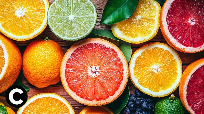 Citrus Fruits Display on Wooden Surface Stock Image - Image of seasonal ...