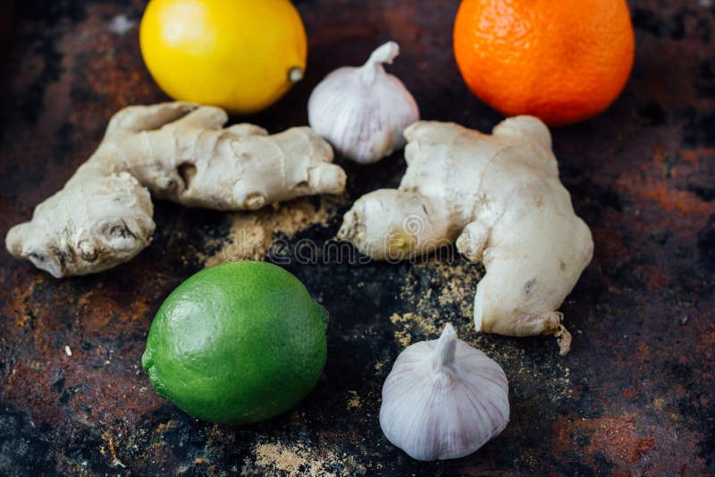 Fruits with garlic stock photo. Image of multicolor, close - 75563430