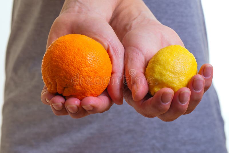 Citrus fruits in hands. stock photo. Image of healthy - 32562668