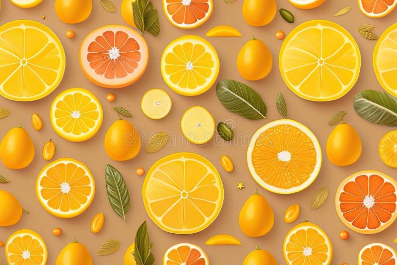 Citrus Juice Orange Pattern Background. Generative AI Stock ...