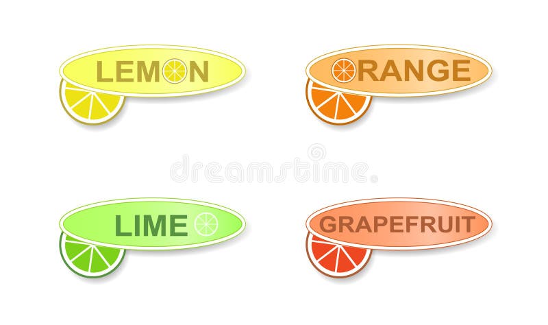 Two Labels with Citrus Paradisi Aka Grapefruit and Citrus Reticulata ...