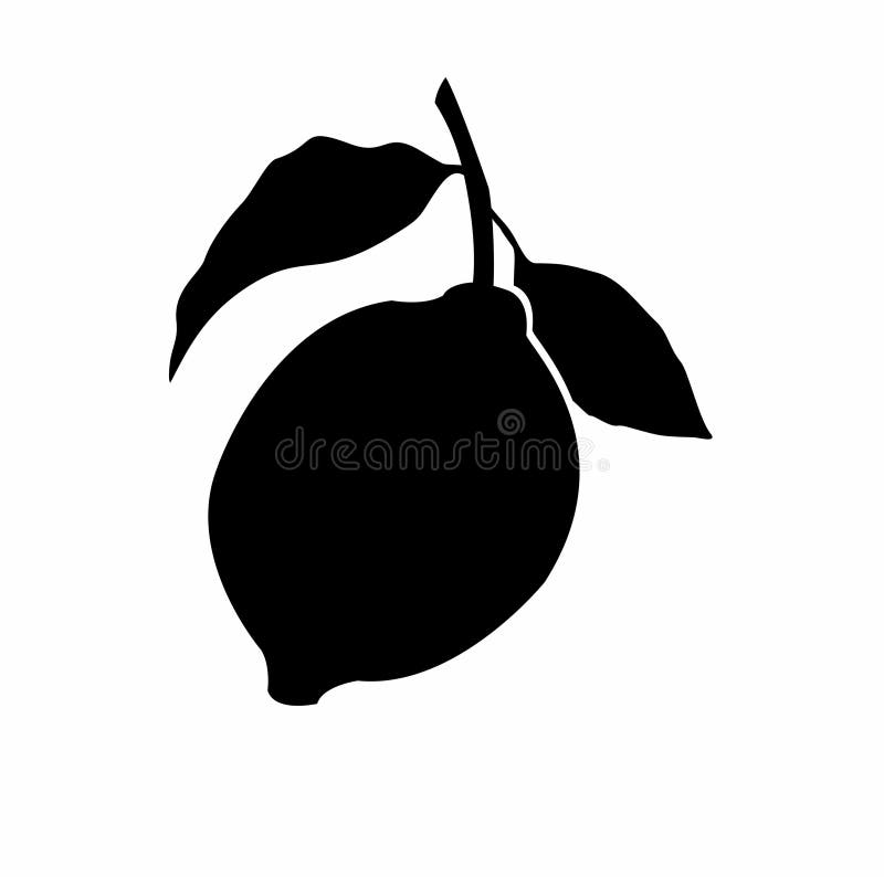Citrus Lemon Silhouette Vector Stock Illustration - Illustration of ...