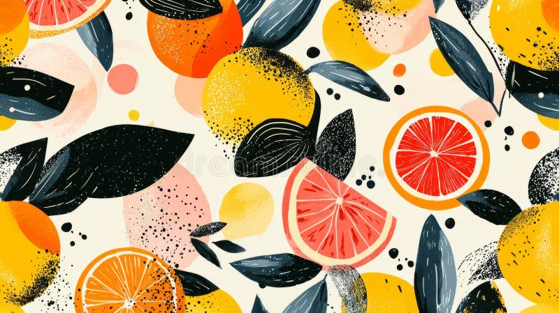 Citrus Patterns and Bright Juicy Designs Stock Photo - Image of ...
