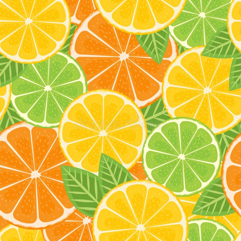 Citrus seamless background stock vector. Illustration of composition ...