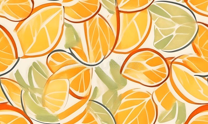 Citrus Seamless Pattern with Lemons, Lines and Grapefruits Stock Vector ...