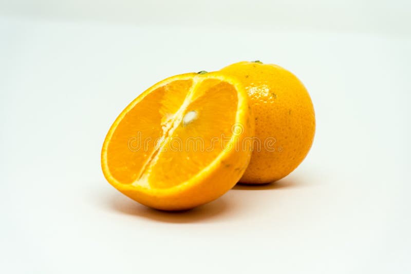 Citrus X Sinensis Slices of Orange Isolated on White Background Stock ...
