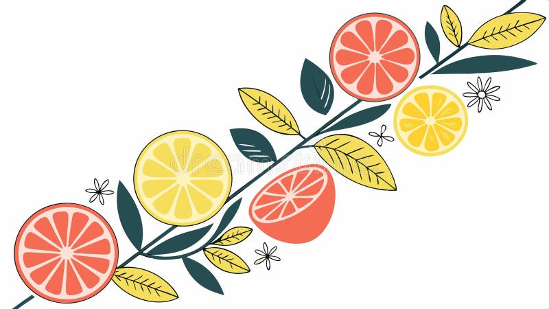 Citrus Slice Corner Vector, Fresh Fruit Design Element. Vector Design ...