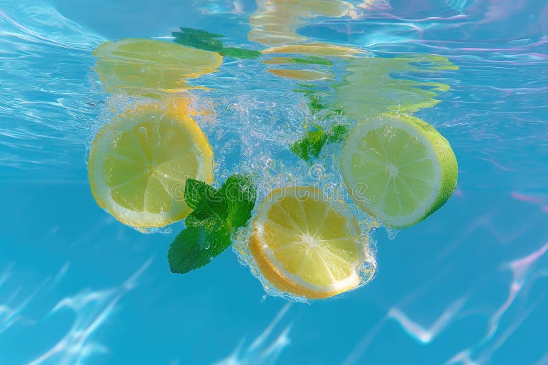 Citrus Underwater Delight stock illustration. Illustration of slices ...