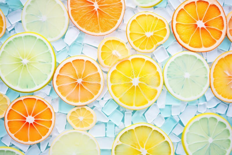 Citrus Slices Overlapping in a Spiral Pattern on Glass Stock Image ...