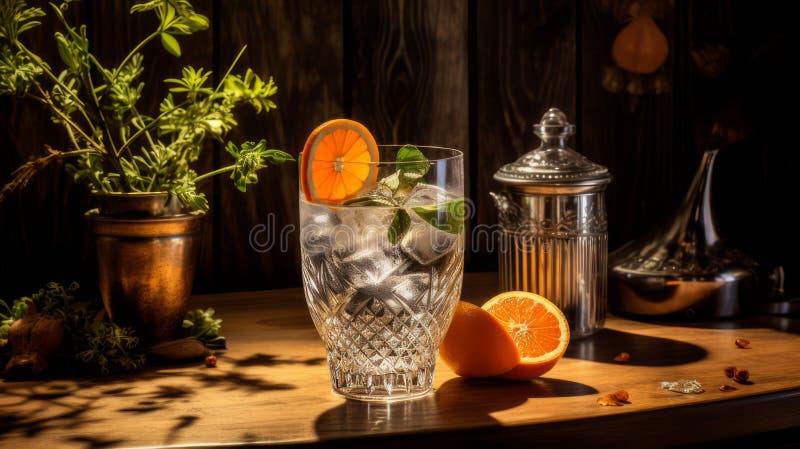 Citrus Symphony: High-Quality Gin, Basil, and Orange Infusion Elegance ...