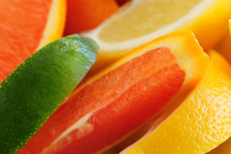 Citrus wedges stock image. Image of lemon, ripe, slices - 4488379