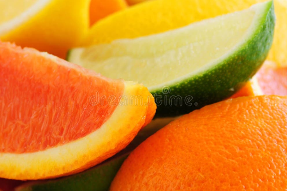 Citrus wedges stock image. Image of close, fresh, macro - 4488383